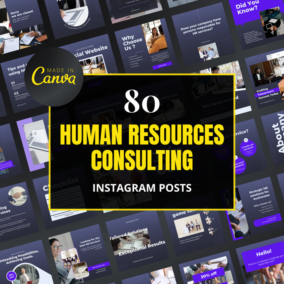 HR Canva Templates | Editable Instagram Posts for Human Resources & Re ...